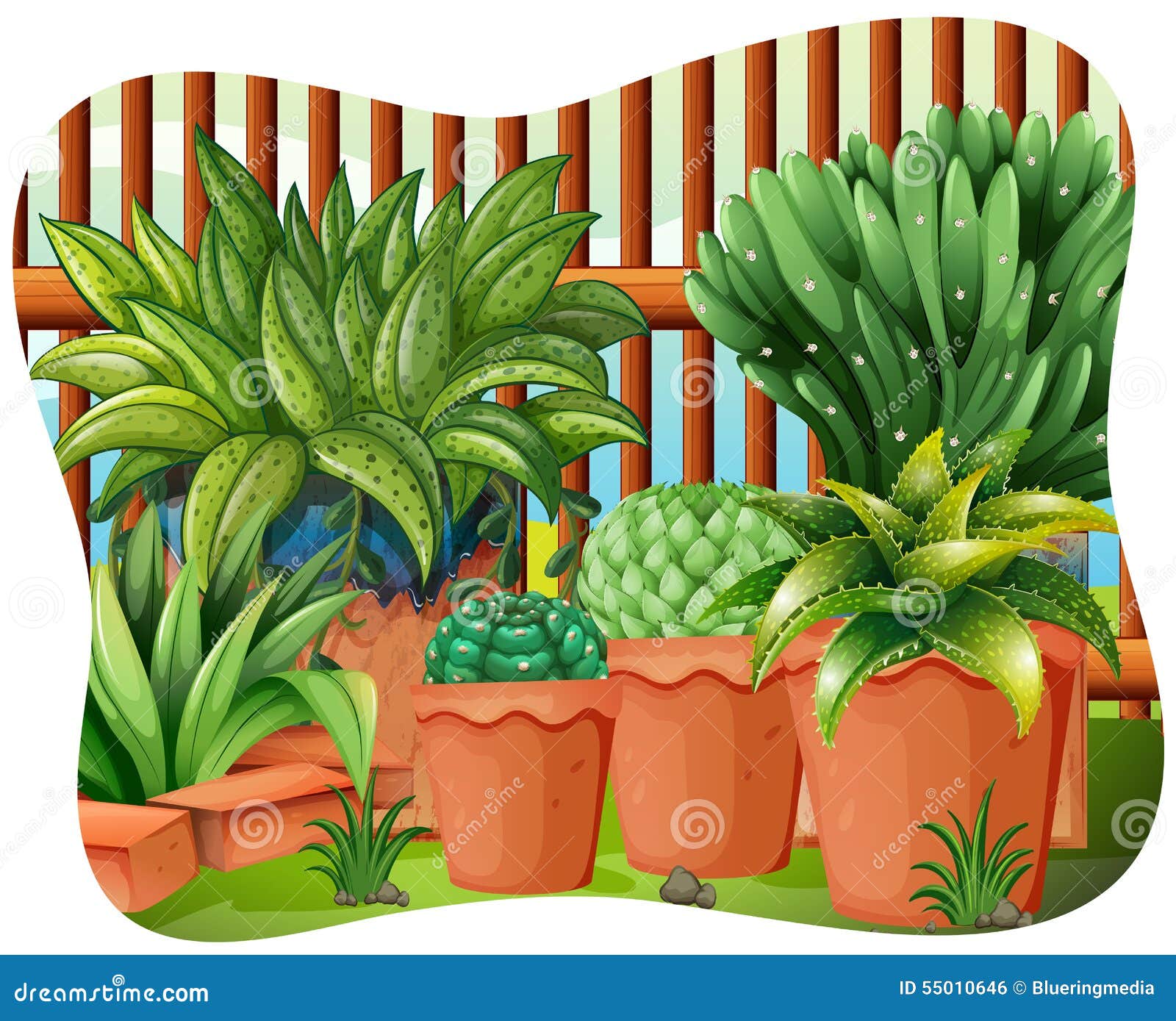 Potted plants stock vector. Illustration of drawing, fresh - 55010646