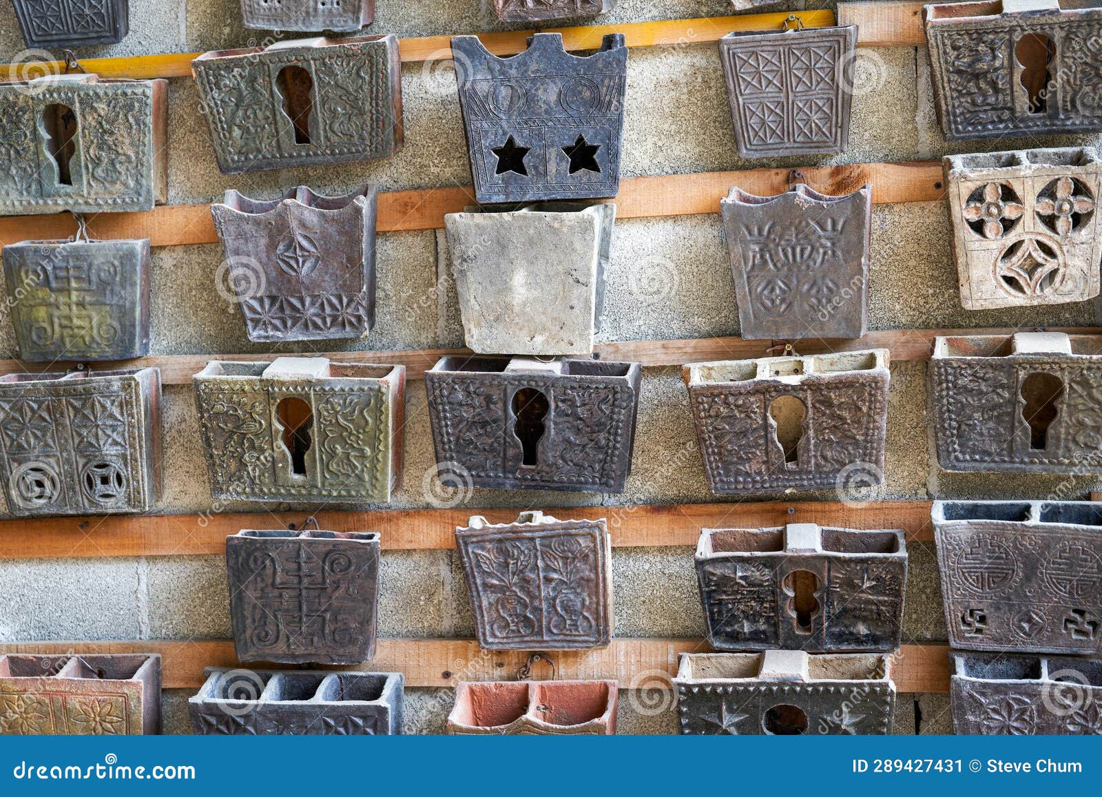 Potted Plants Hanging All Over the Wall Stock Image - Image of flooring ...
