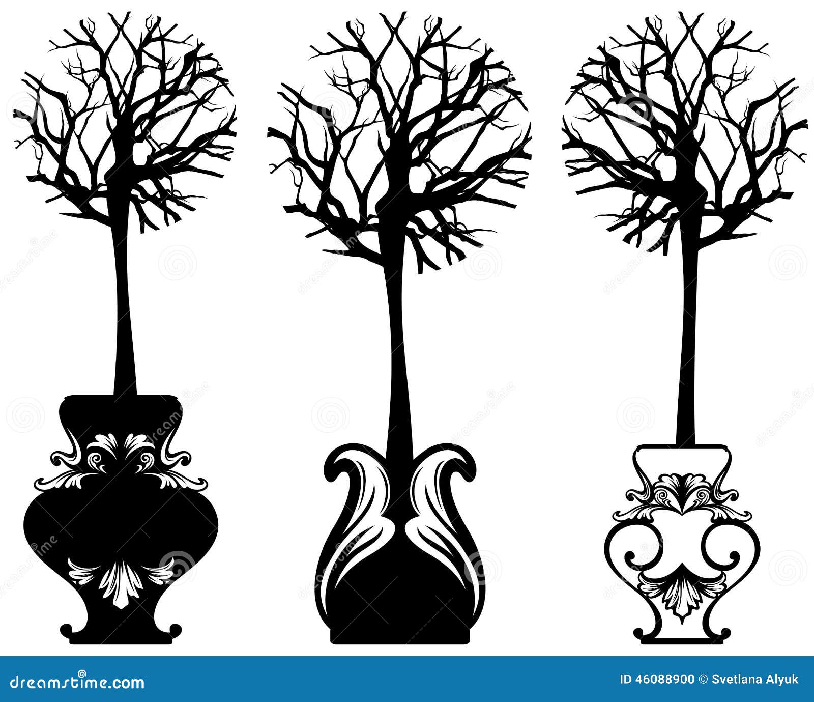 Potted tree stock vector. Illustration of shape, beautiful - 46088900