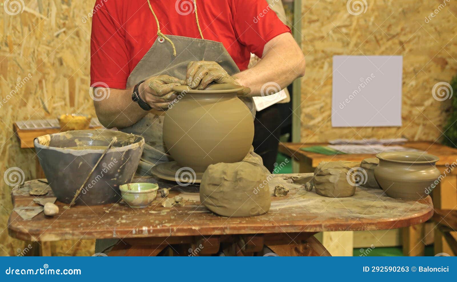 Potter Clay Work stock image. Image of manufacturing - 292590263
