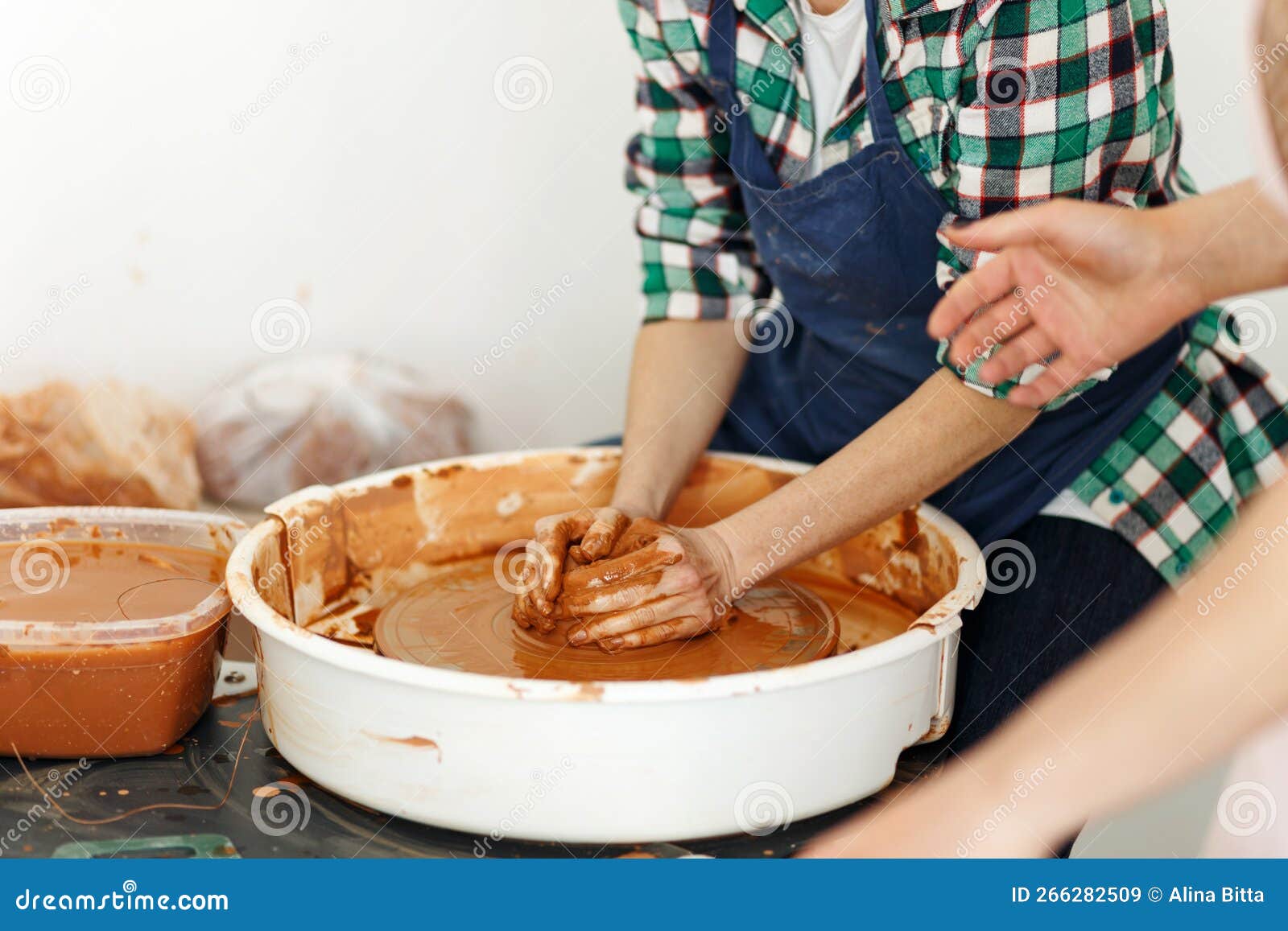 Potter Creates a Pitcher on a Pottery Wheel Stock Image - Image of ...