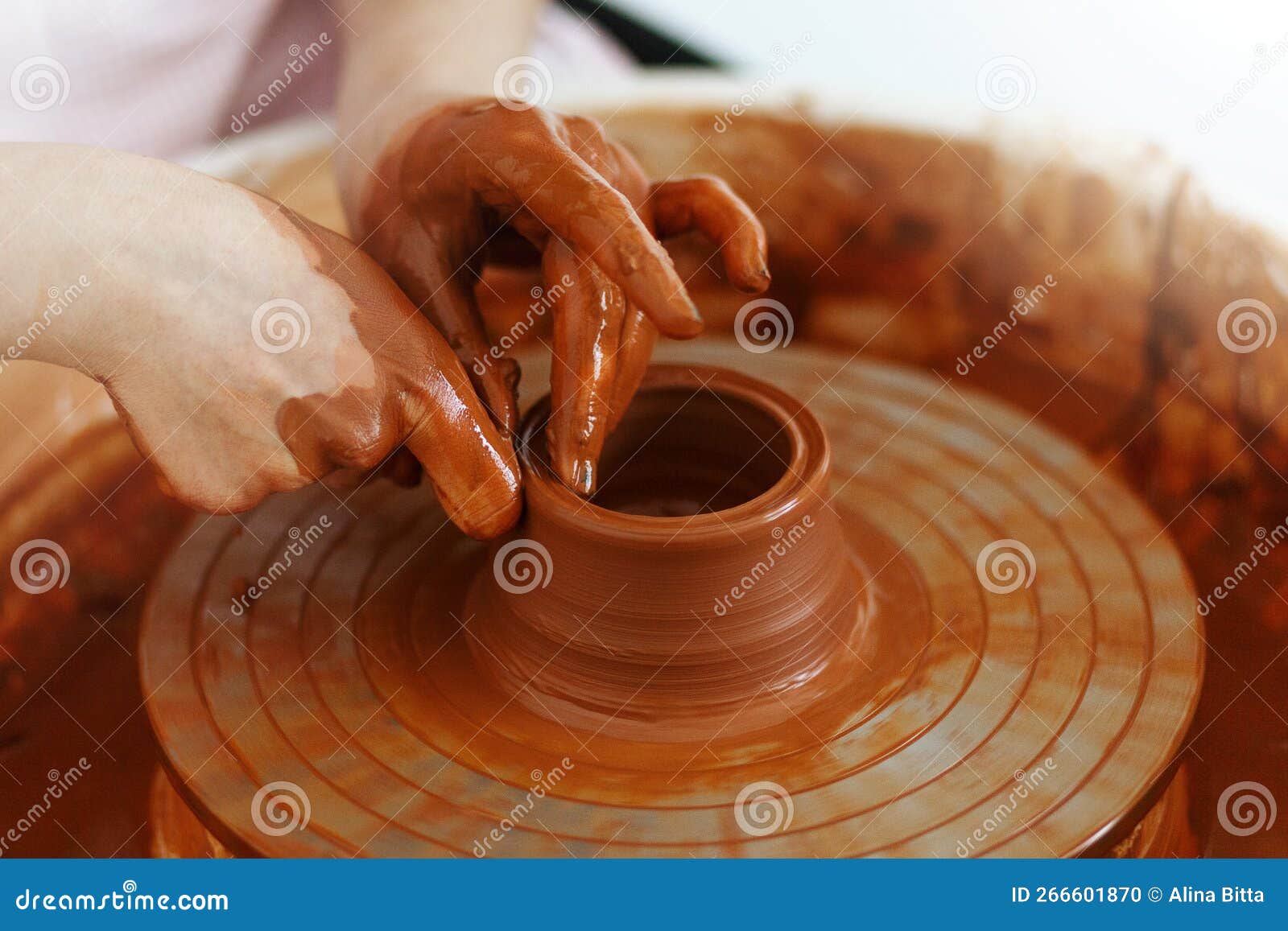 Potter Creates a Pitcher on a Pottery Wheel Stock Photo - Image of ...