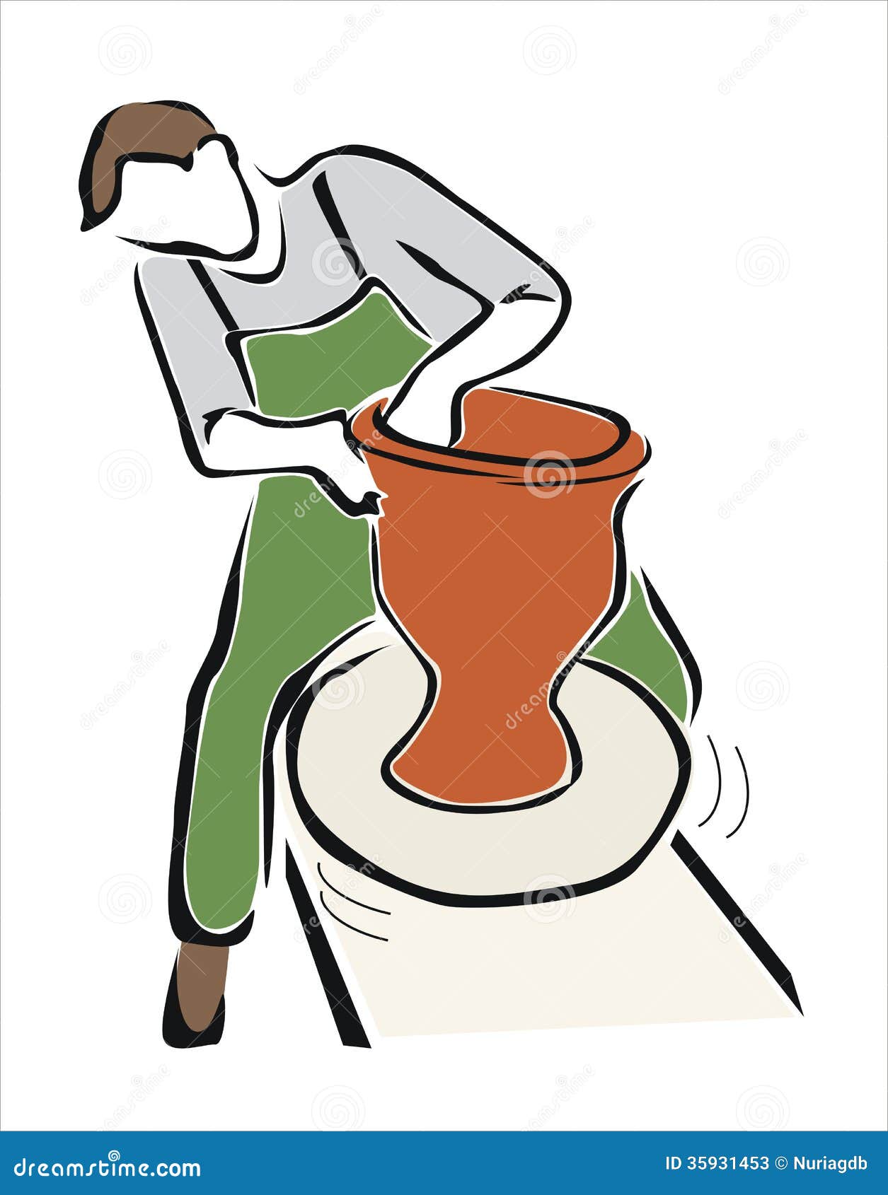 Potter stock vector. Illustration of handiwork, apron - 35931453