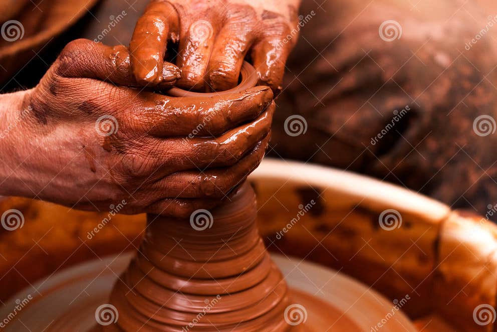 Potter hands pot stock photo. Image of artisan, working - 98104640