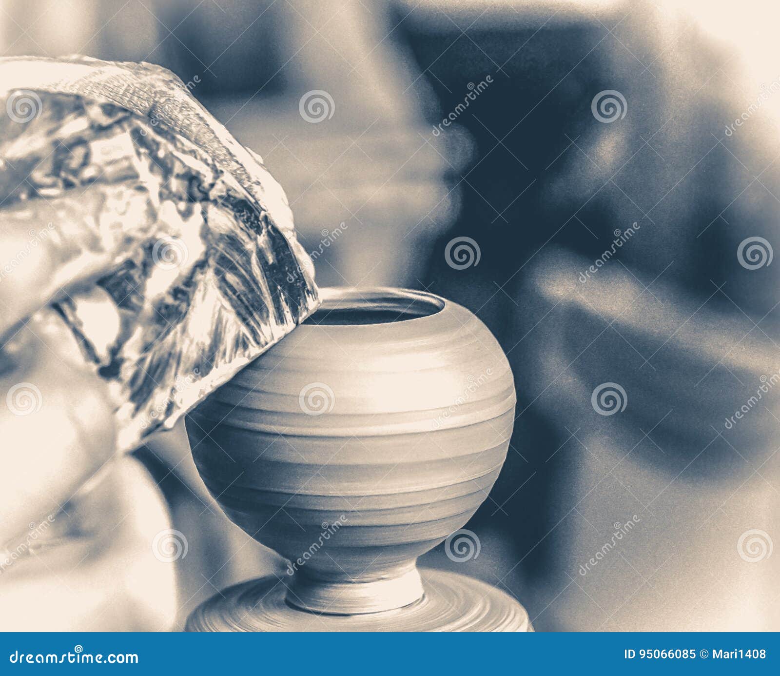 Potter Makes a Pretty Small Vase from Clay Stock Image - Image of rough ...