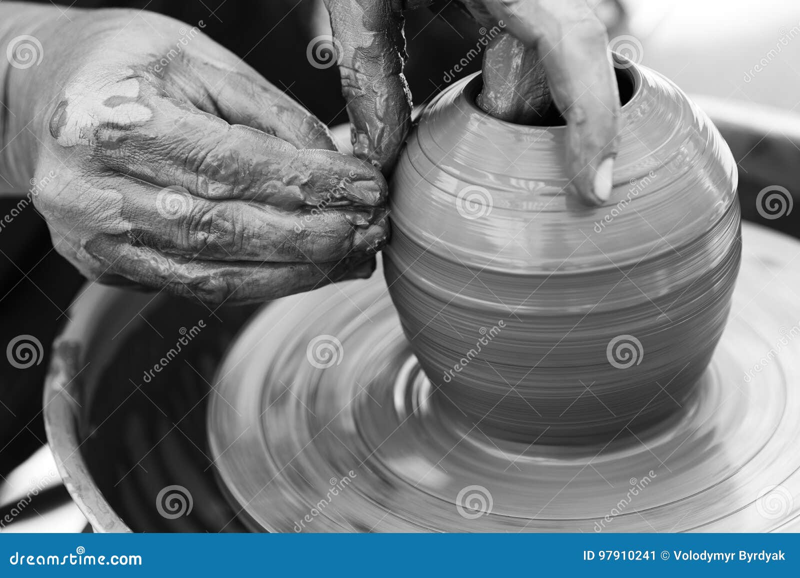 Potter Making Ceramic Pot on the Pottery Wheel Stock Image - Image of ...
