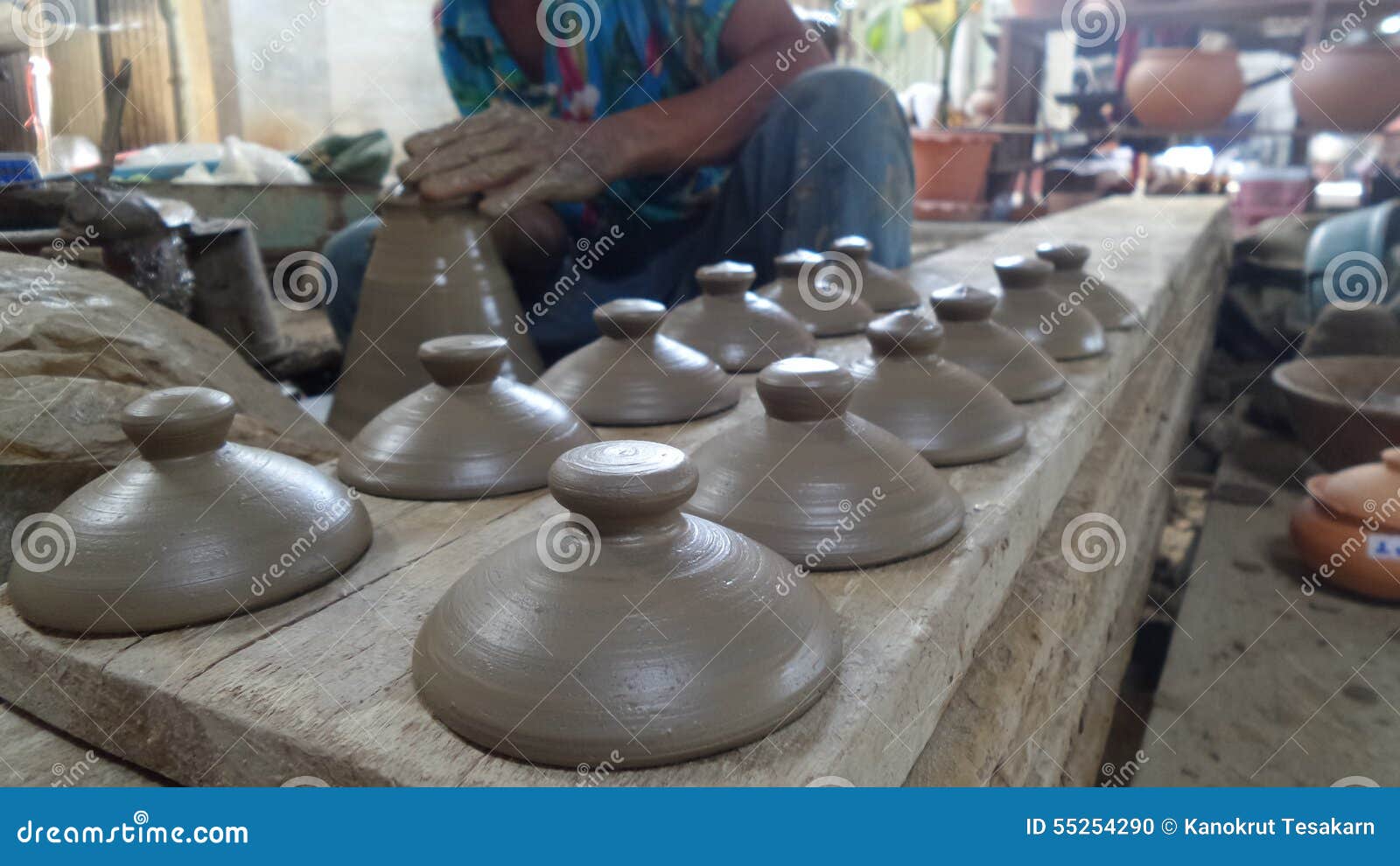 Potters Hand Working on Spinning Wheel and Clay Stock Photo - Image of ...