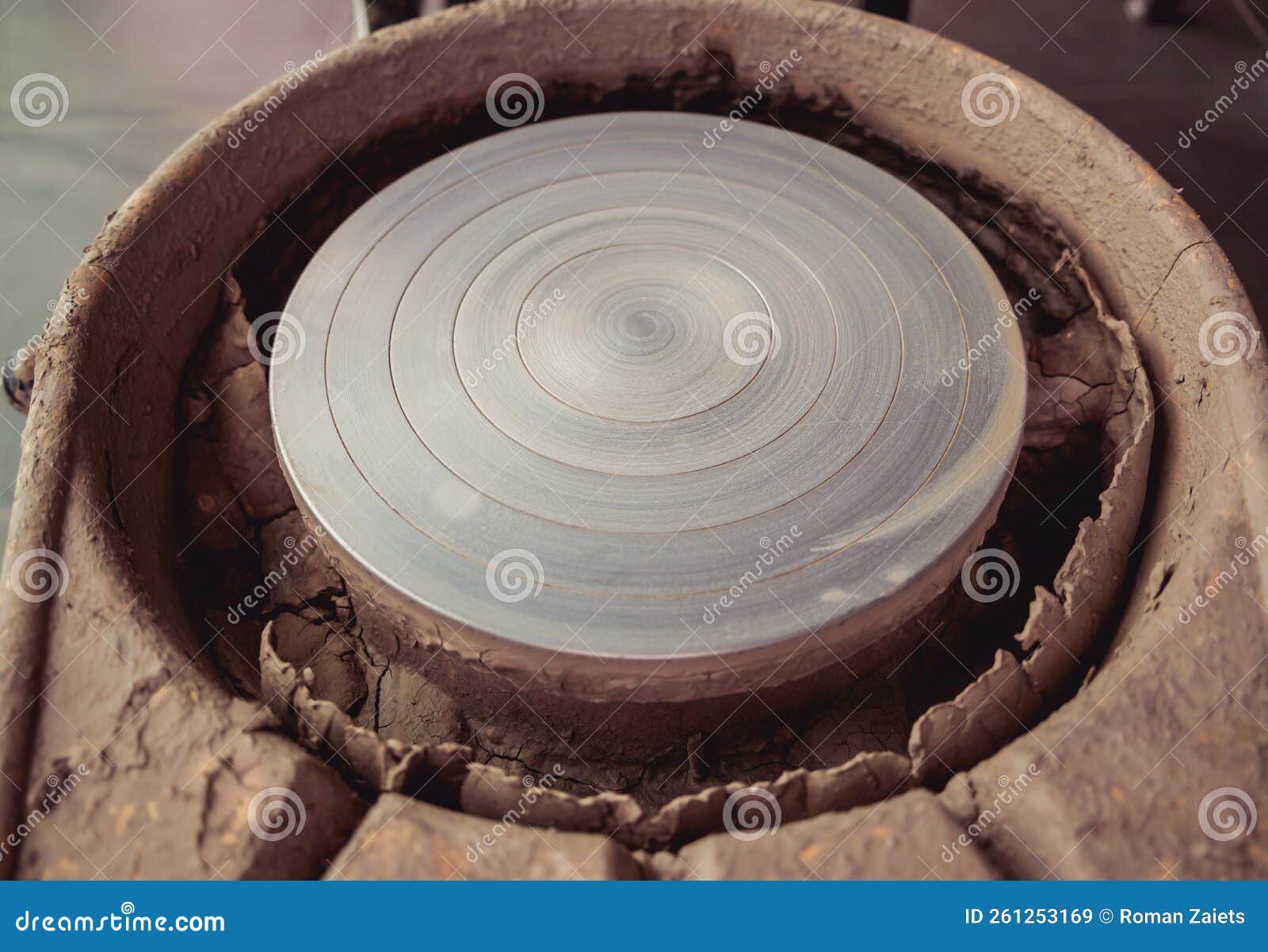 Potter S Wheel with a Lump of Clay on it Stock Image - Image of vintage ...