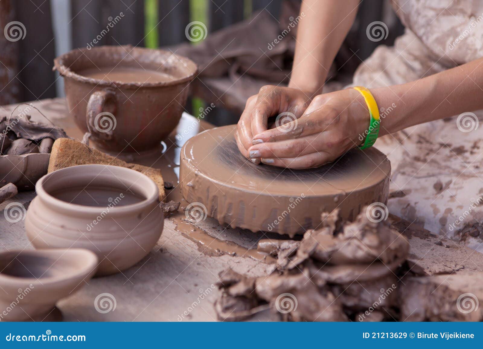 A Potter Shapes a Piece of Pottery Stock Image - Image of traditional ...