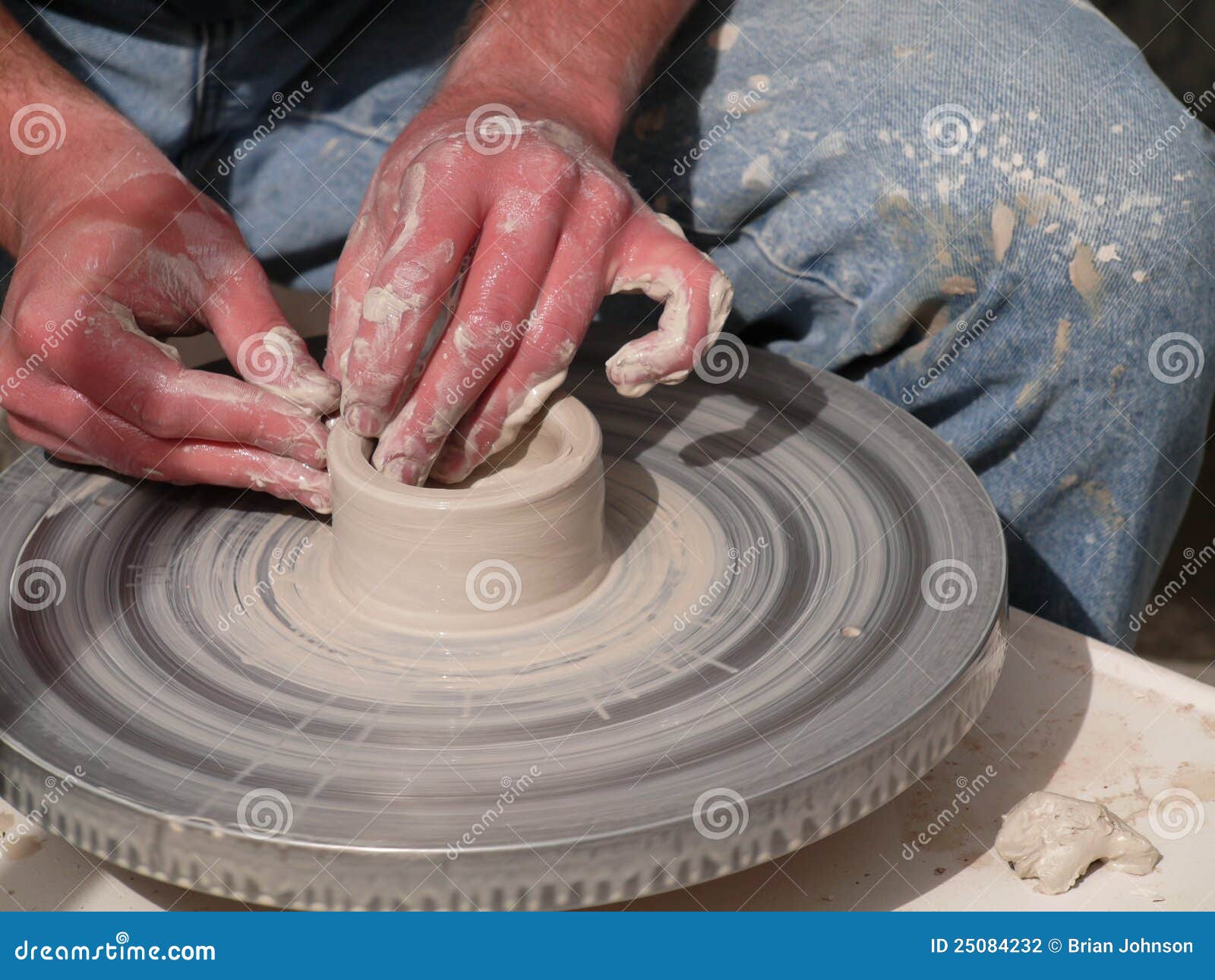 Potter spinning clay stock photo. Image of hand, spinning - 25084232