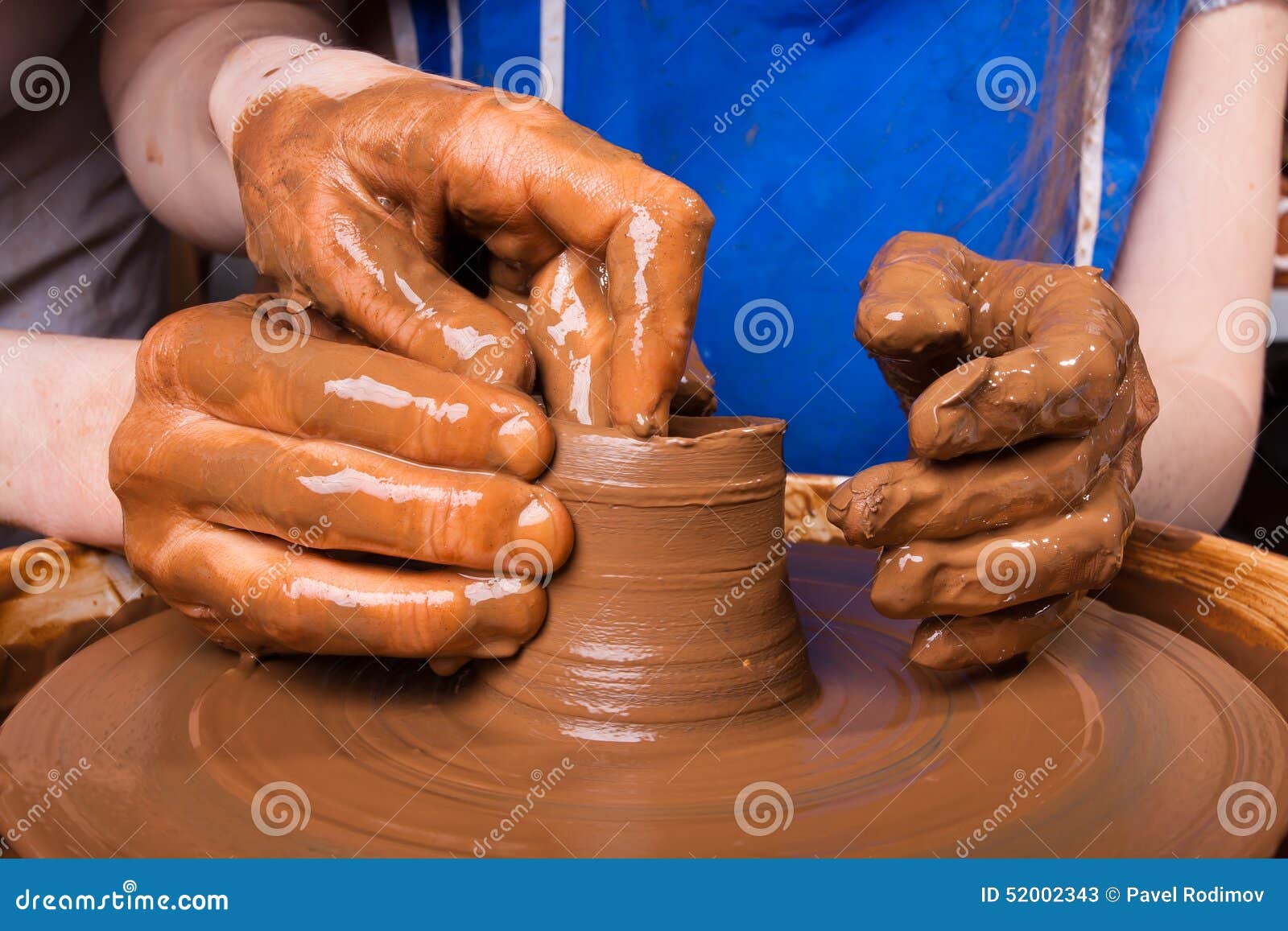 Potter Teaches How Make Clay Pot Stock Image - Image of closeup ...