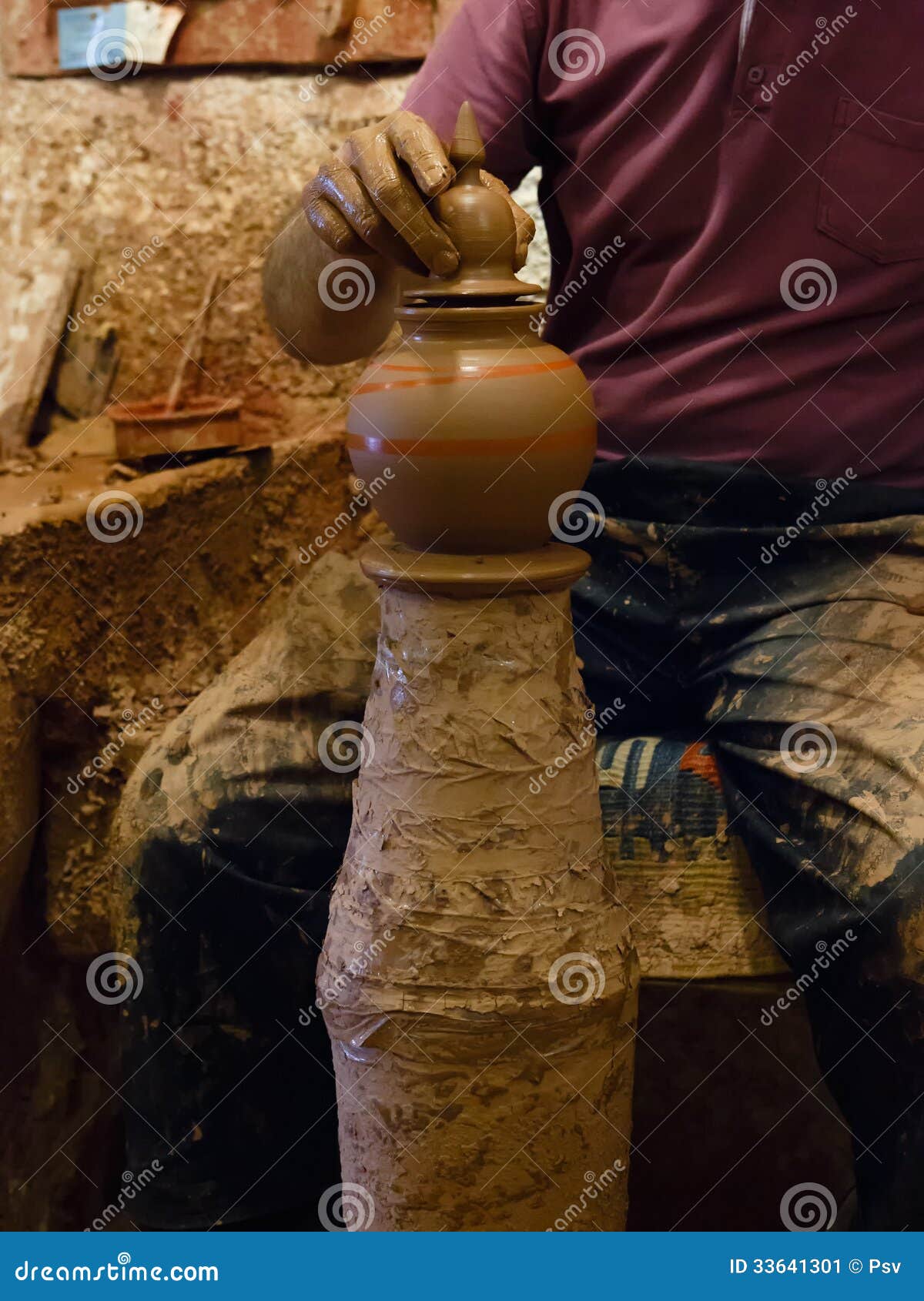 Potter at work stock image. Image of artist, skill, pottery - 33641301