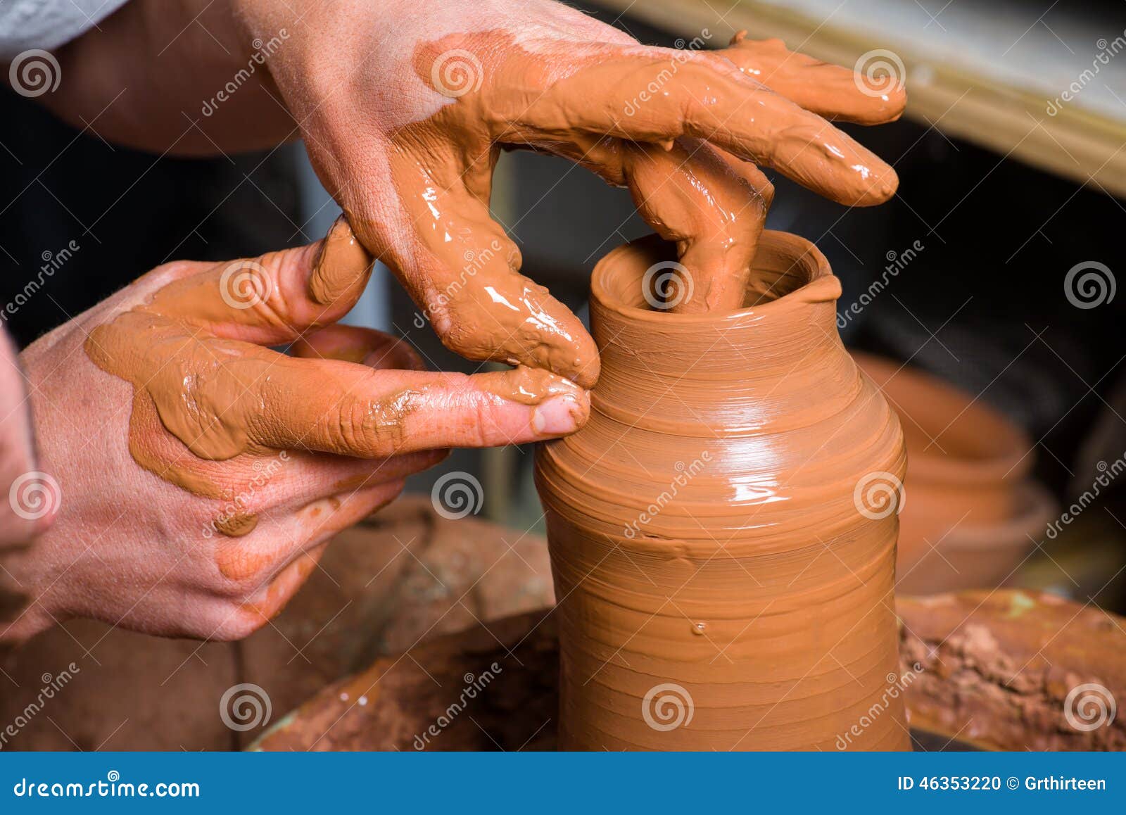 Potter at work stock photo. Image of hand, artisan, craft - 46353220