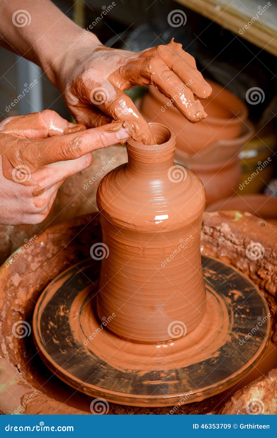 Potter at work stock image. Image of master, pottery - 46353709
