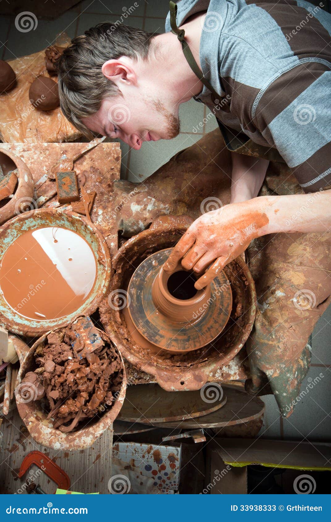 Potter at work stock image. Image of concentration, touching - 33938333