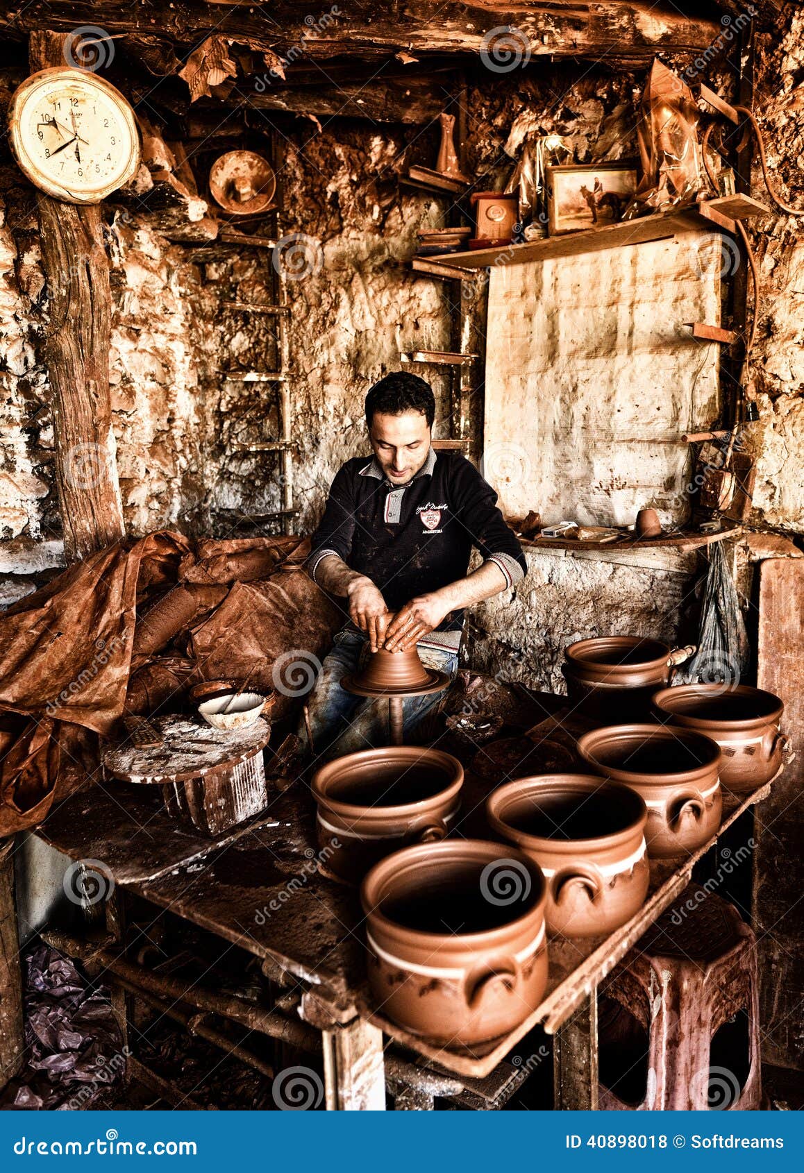 The potter working editorial stock photo. Image of company - 40898018