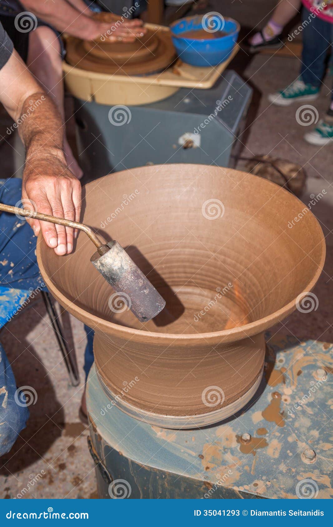Potter Works with Clay in Ceramics Studio Stock Image - Image of ...