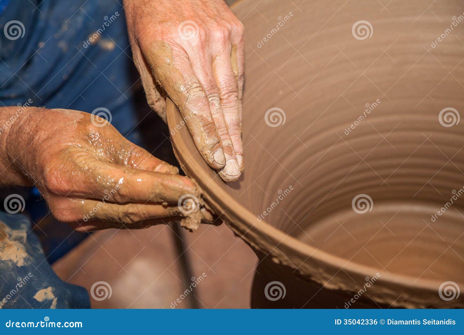 Potter Works with Clay in Ceramics Studio Stock Photo - Image of ...