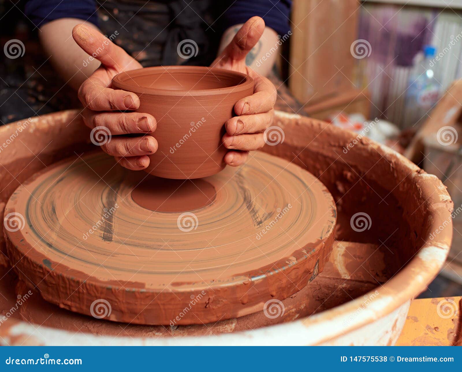 The Potter Works in the Main Workshop. Stock Photo - Image of molding ...