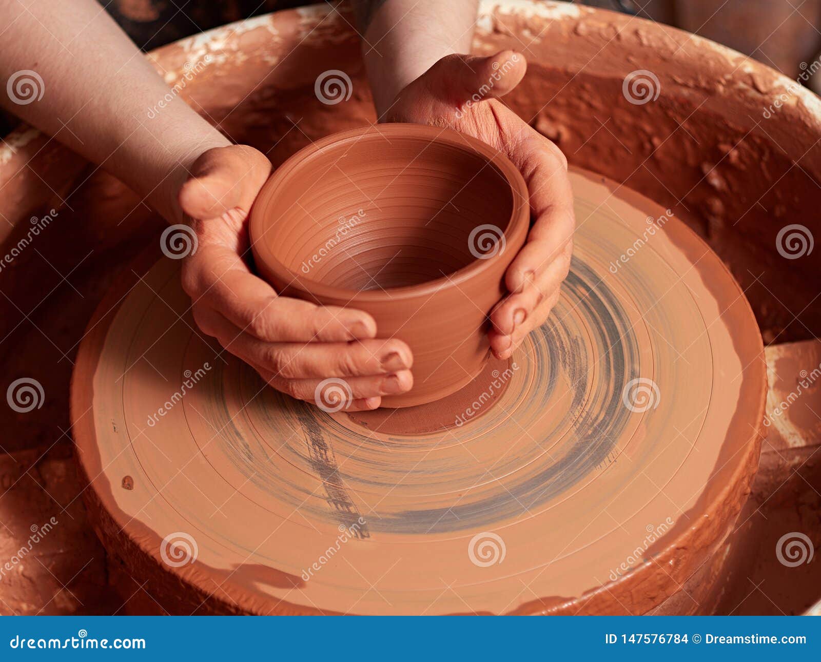 The Potter Works in the Main Workshop. Stock Photo - Image of ...