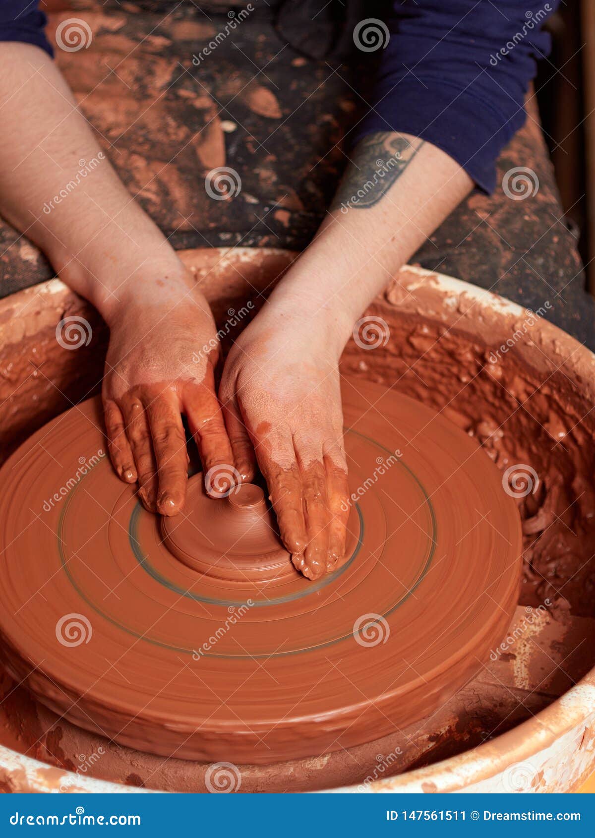 The Potter Works in the Main Workshop. Stock Image - Image of clayware ...