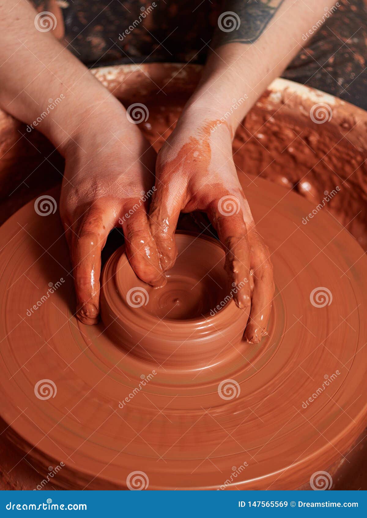 The Potter Works in the Main Workshop. Stock Image - Image of clayware ...
