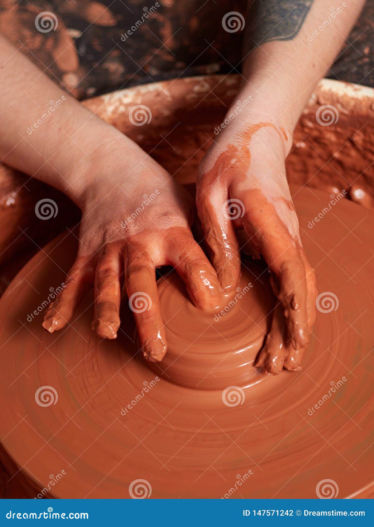 The Potter Works in the Main Workshop. Stock Photo - Image of ...