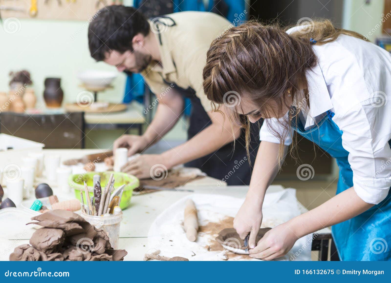 Pottering Concept. Closeup Of Hands Of Professional Female Ceramist ...