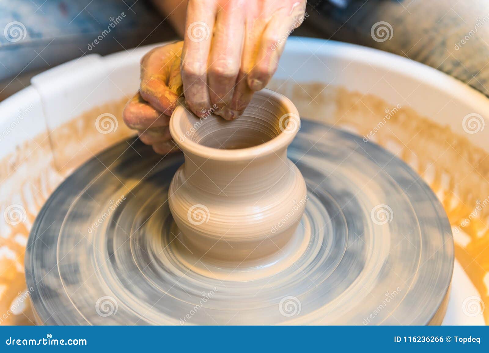 Pottering - Creating a Clay Cup in Process Stock Photo - Image of ...