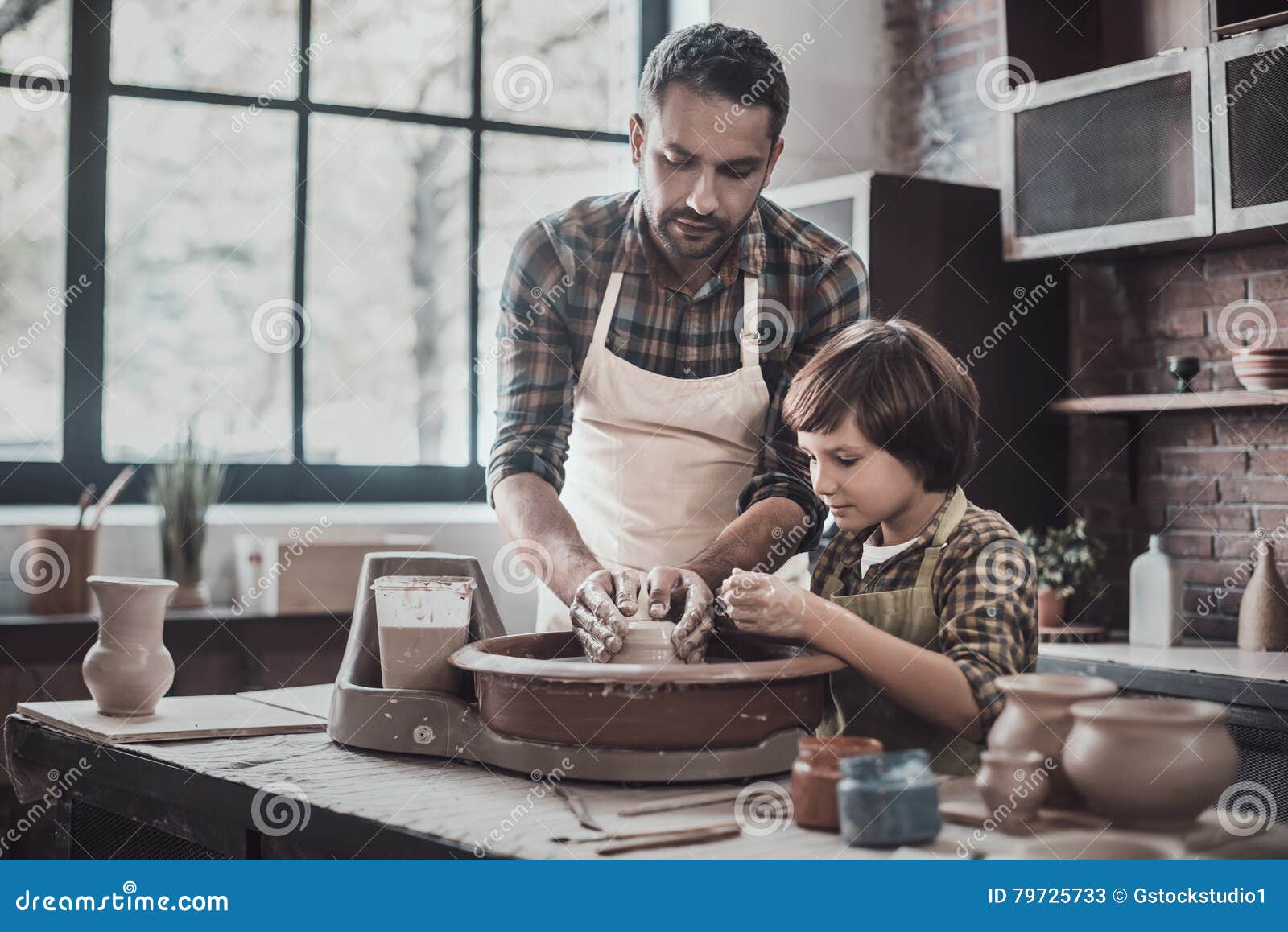 Pottering with son. stock image. Image of little, confidence - 79725733