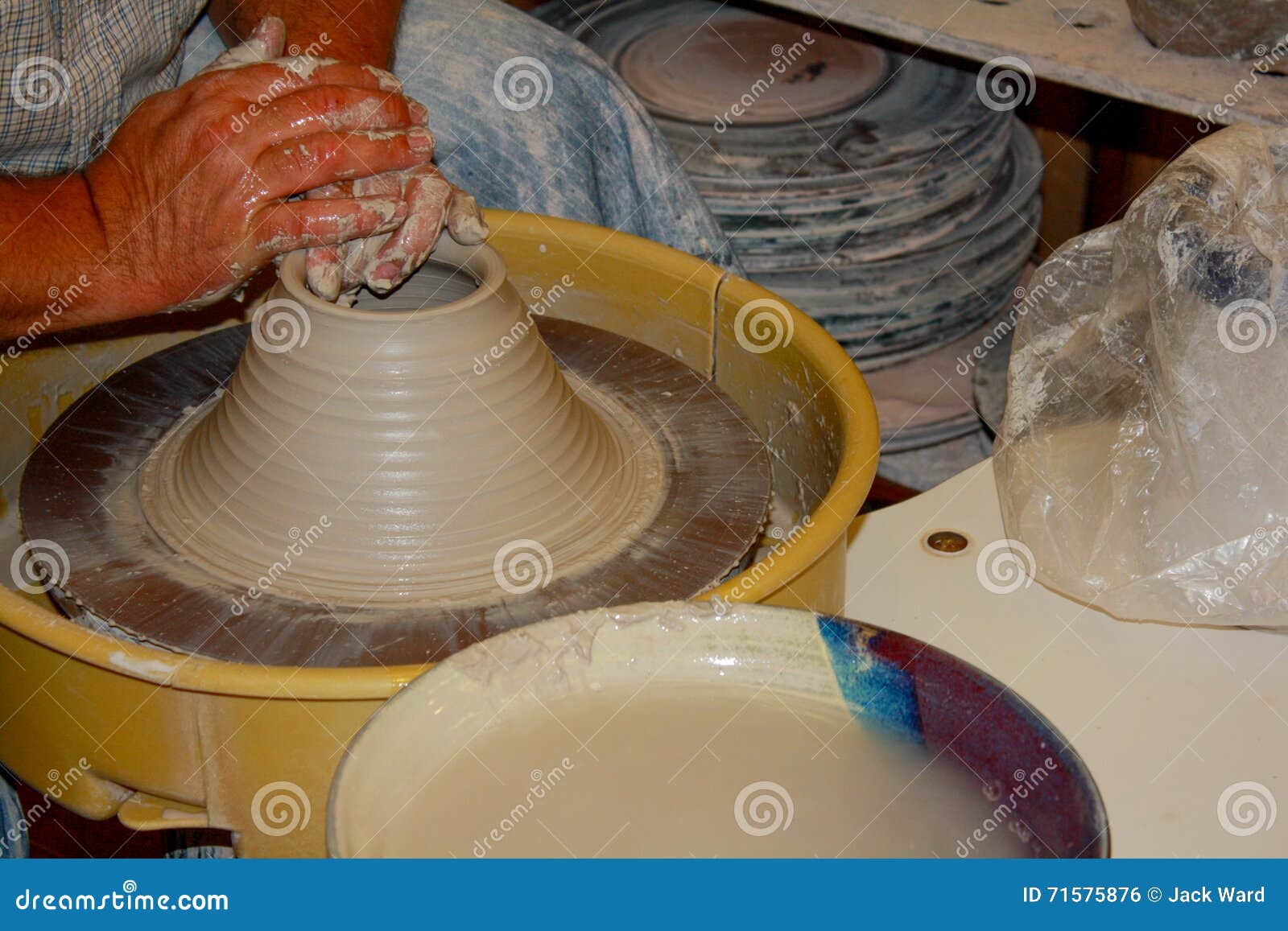 Potters Wheel stock photo. Image of earthenware, brown - 71575876