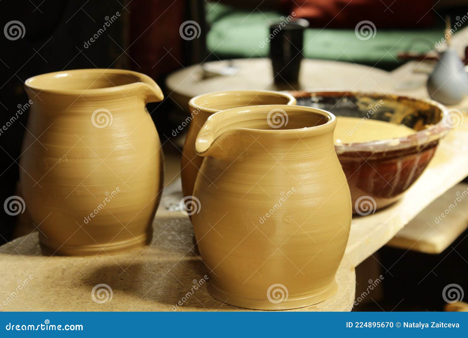 Pottery art stock photo. Image of hand, table, life - 224895670