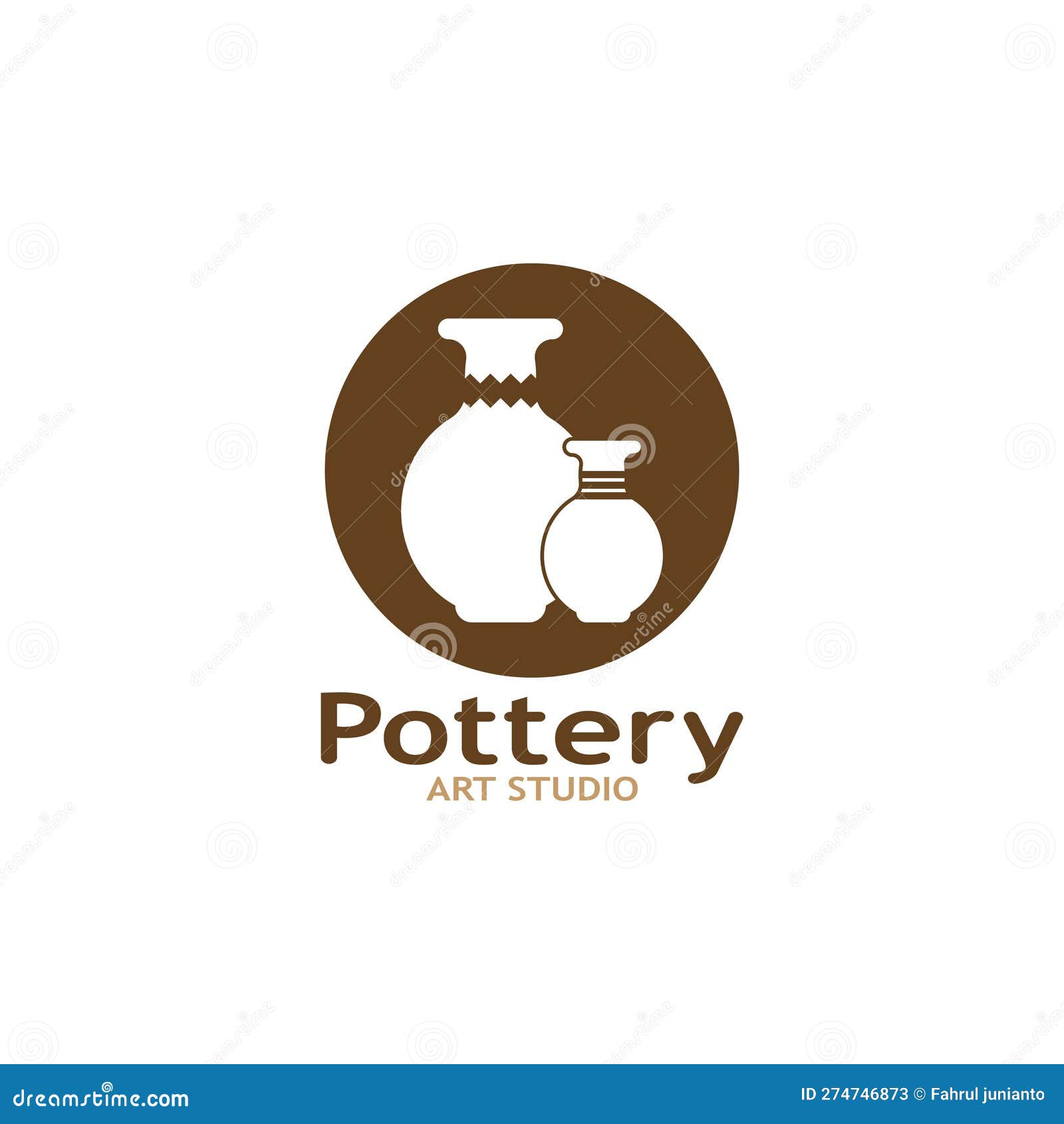 Pottery Art Studio Logo Vector Template Illustration Stock Illustration ...