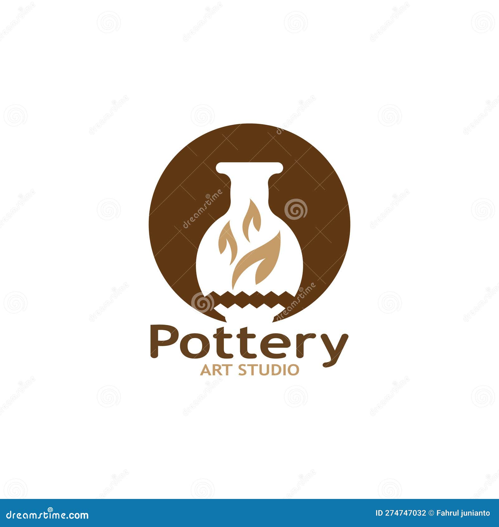 Pottery Art Studio Logo Vector Template Illustration Stock Illustration ...