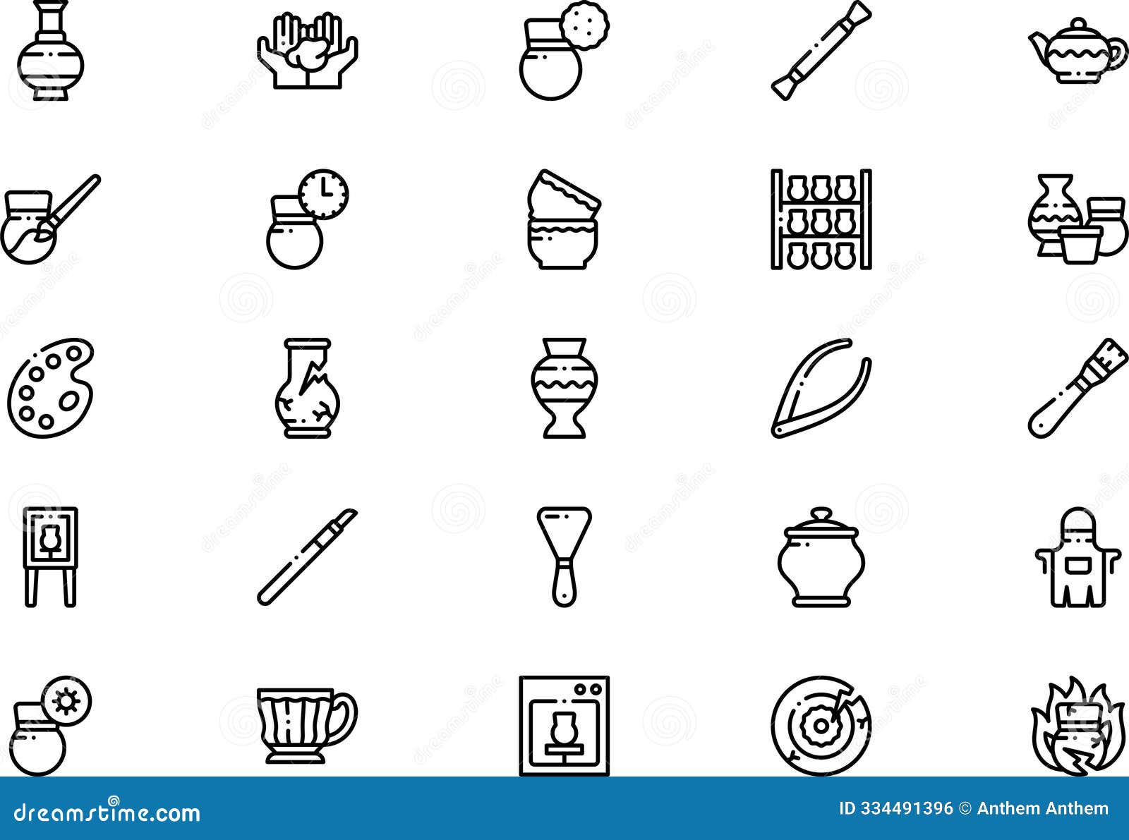 Pottery and Ceramics Icons Collection is a Vector Illustration with ...