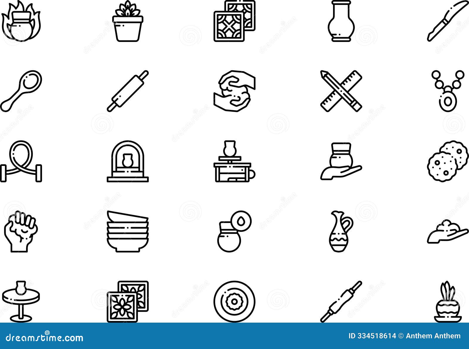 Pottery and Ceramics Icons Collection is a Vector Illustration with ...