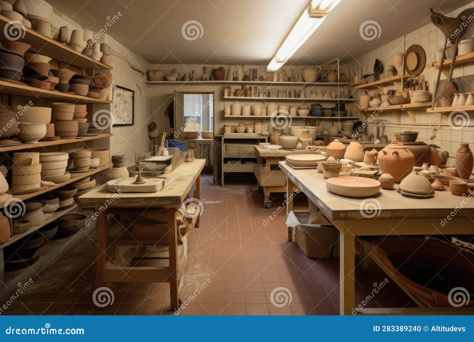 Pottery and Ceramics Studio with Various Tools, Including Hand Tools ...