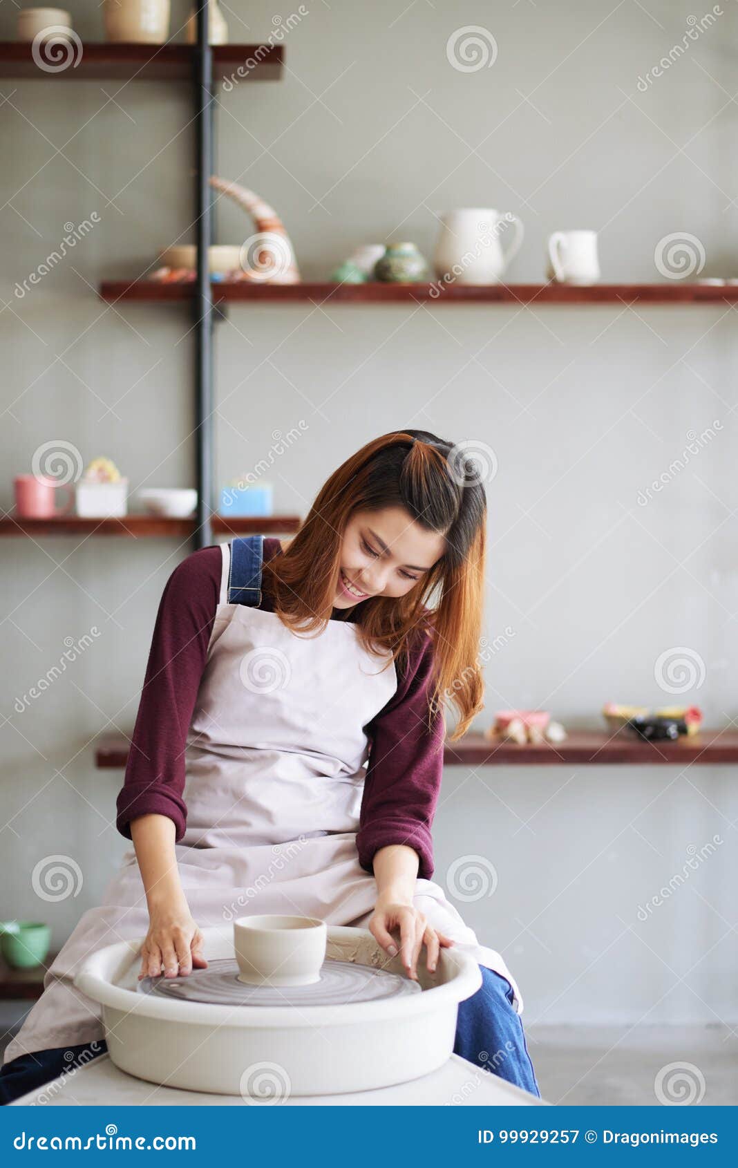 Pottery class stock image. Image of creating, person - 99929257