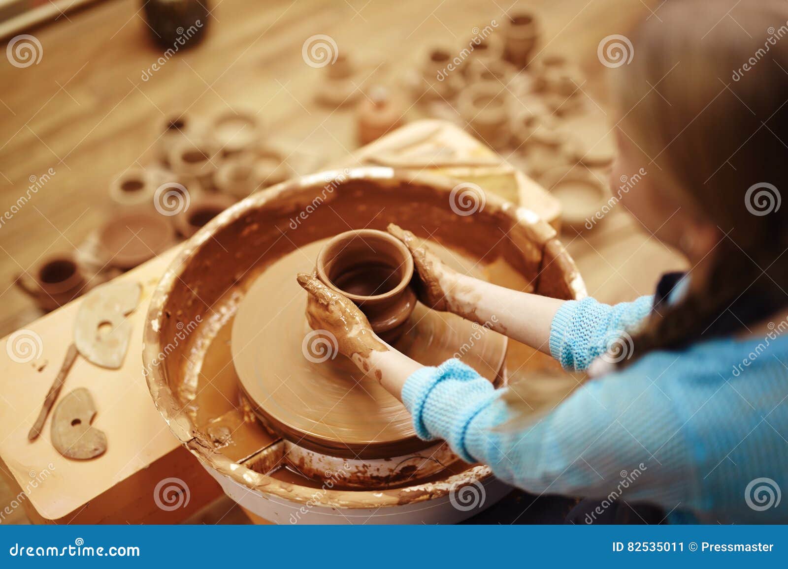 Pottery classes stock image. Image of handicraft, earthenware - 82535011