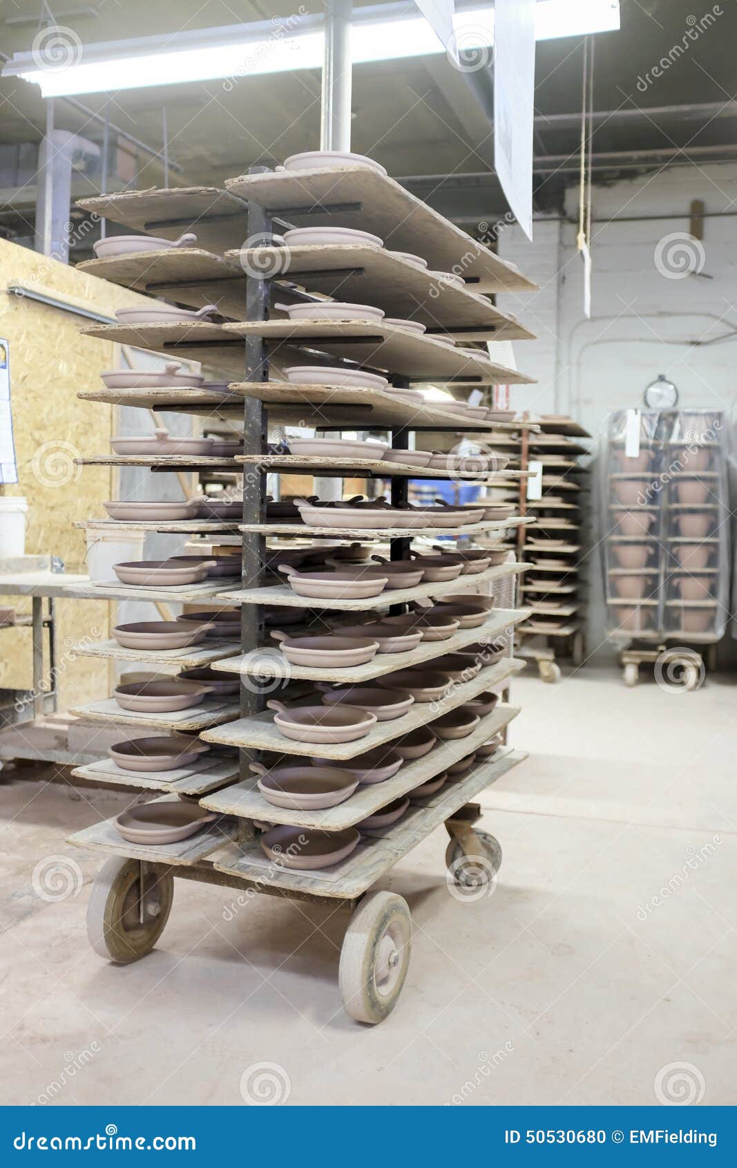 Pottery drying stock photo. Image of factory, rack, pottery - 50530680
