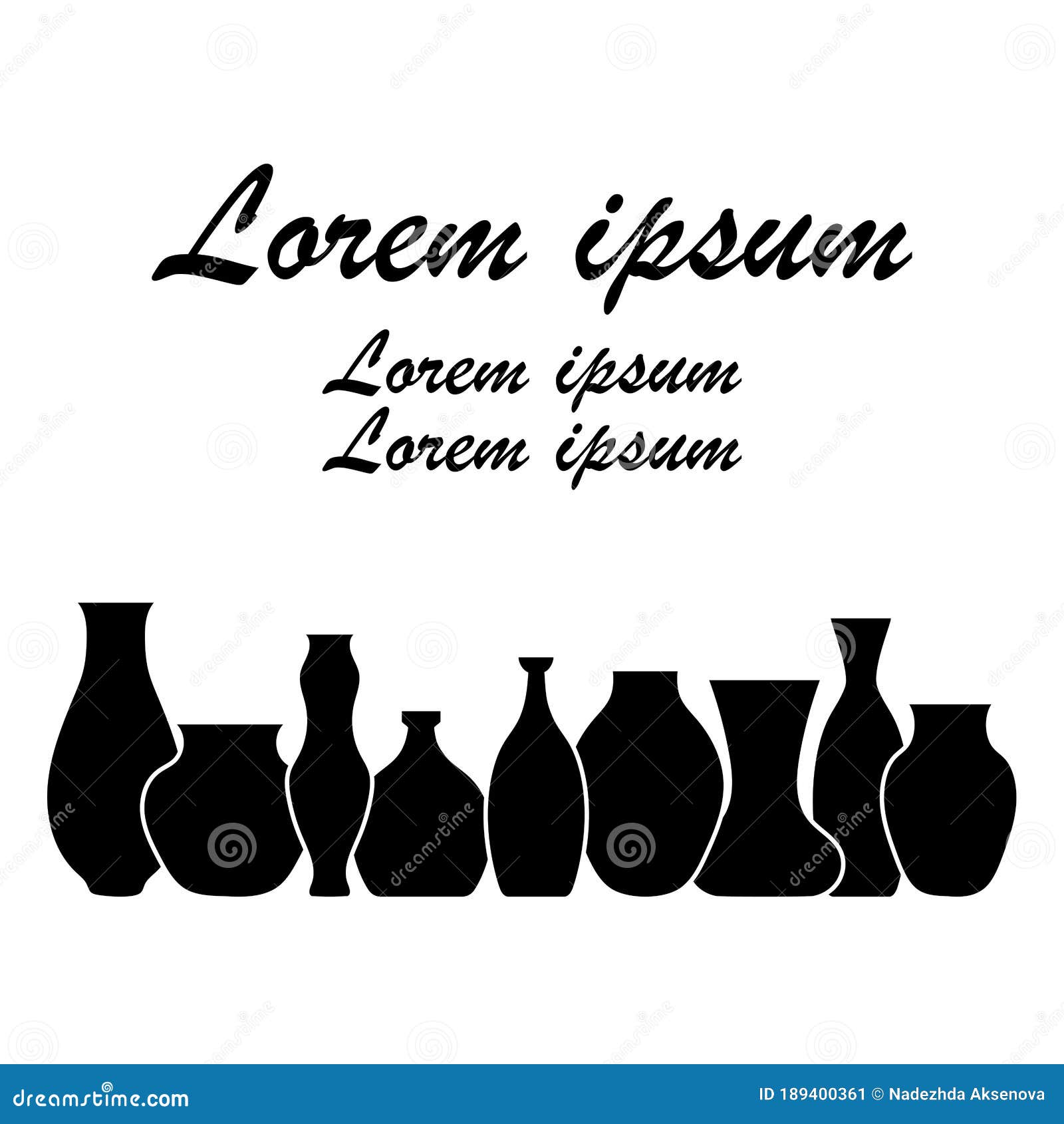 Pottery Flat Vector Border. Handmade Ceramic Vase and Pots . Pottery ...