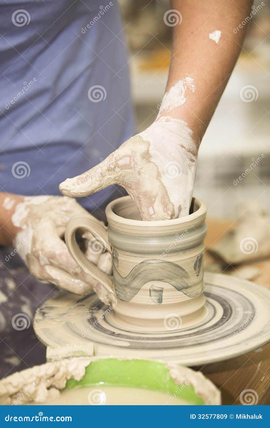 Pottery stock image. Image of hands, shape, pottery, handle - 32577809