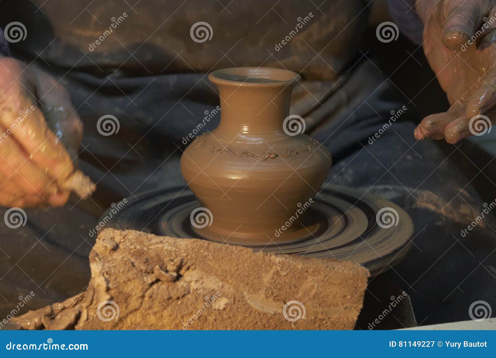Pottery. Hands of a Potter Who Makes a Jug of Clay.Craft Stock Image ...