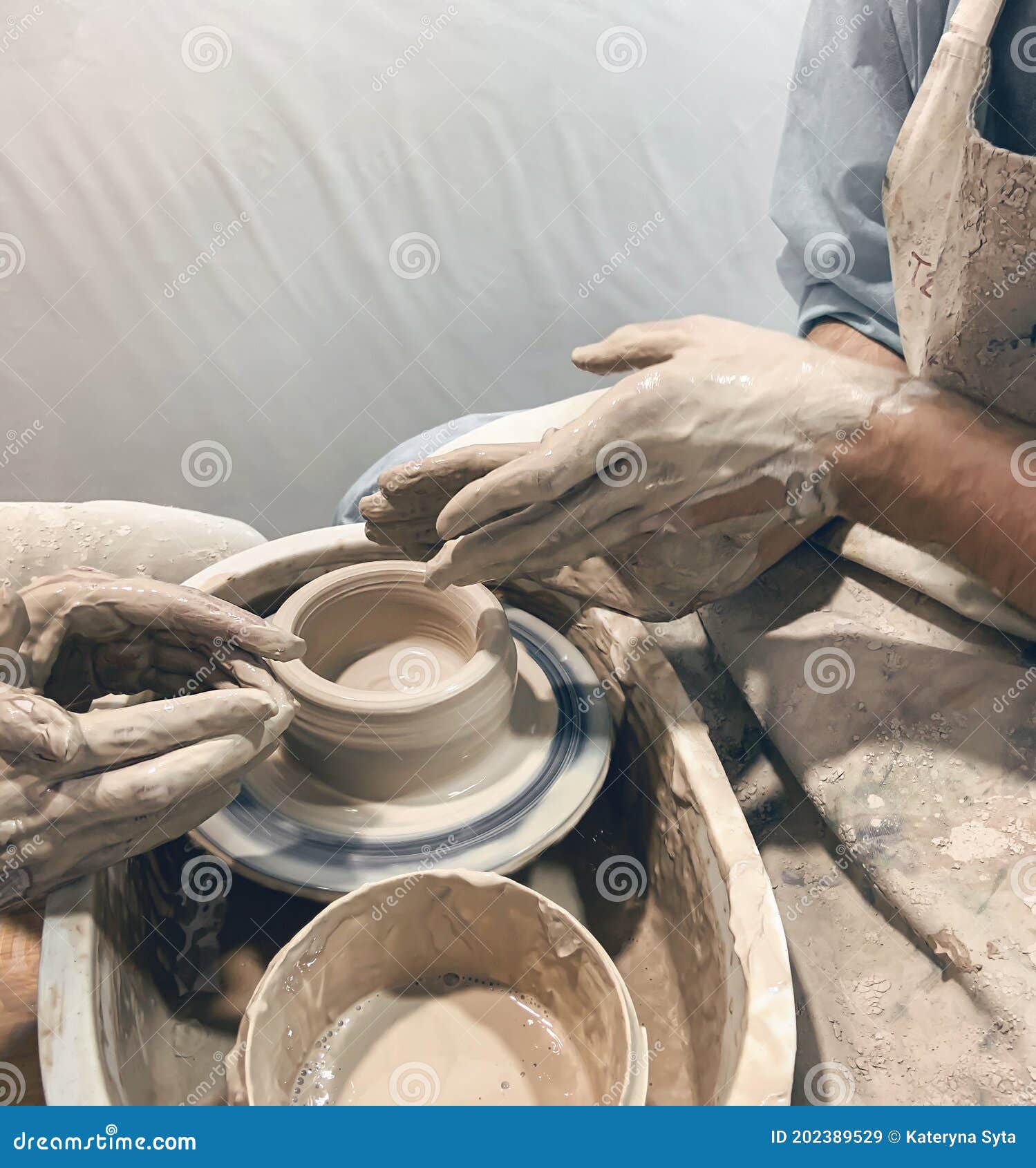 Pottery Lesson with a Master Stock Image - Image of class, hand: 202389529