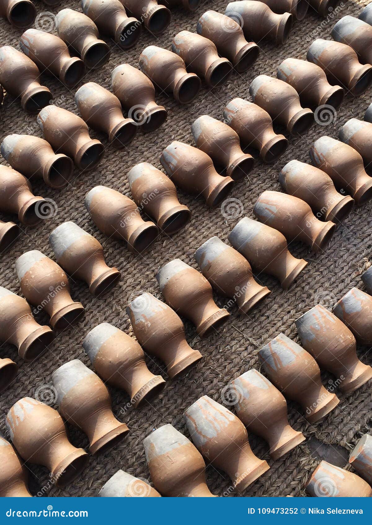 Pottery Lying in Diagonal Lines. Concept of Duplication, Quality, Craft ...
