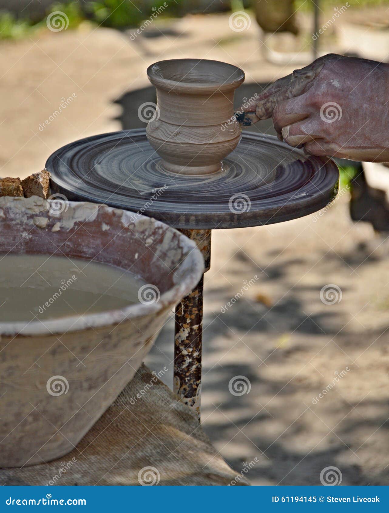 Pottery Maker stock image. Image of lathe, close, potter - 61194145