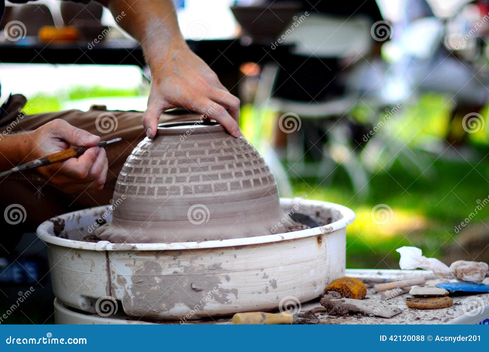 Hand Crafted Artisan Pottery Stock Photo - Image of tools, hand: 42120088