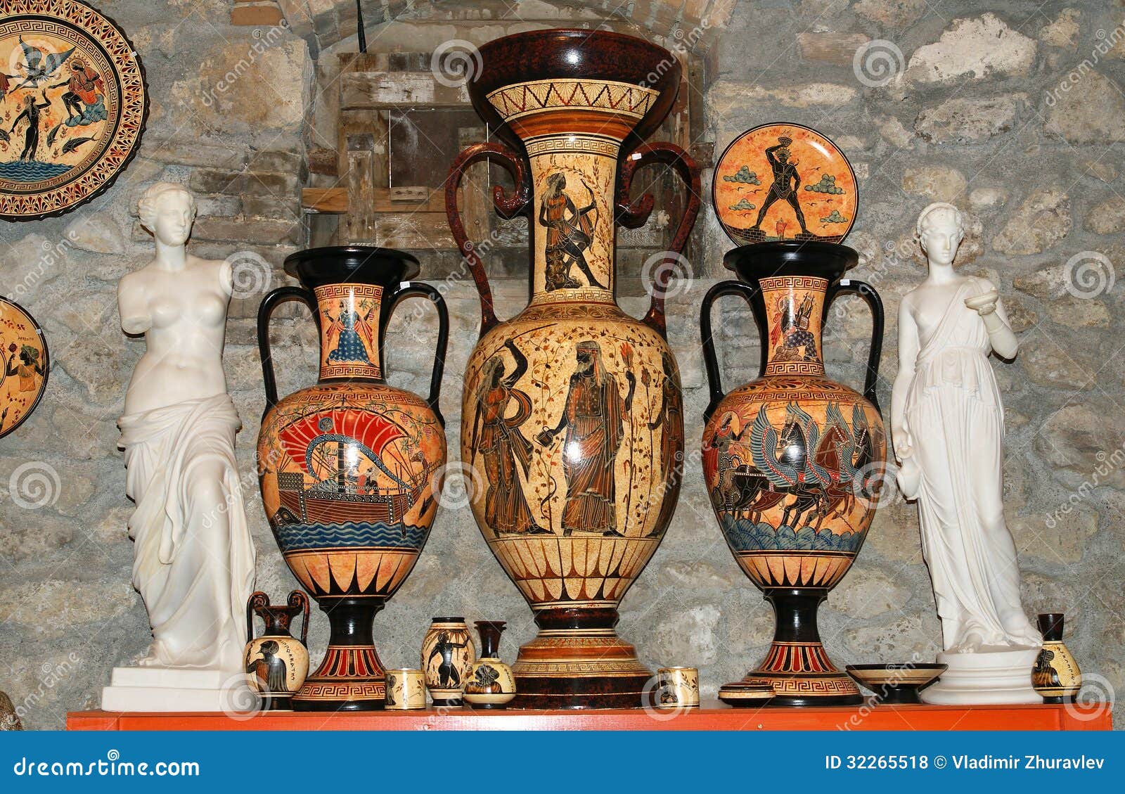 Pottery by Making Copies of Ancient Greek Vases Stock Photo - Image of ...