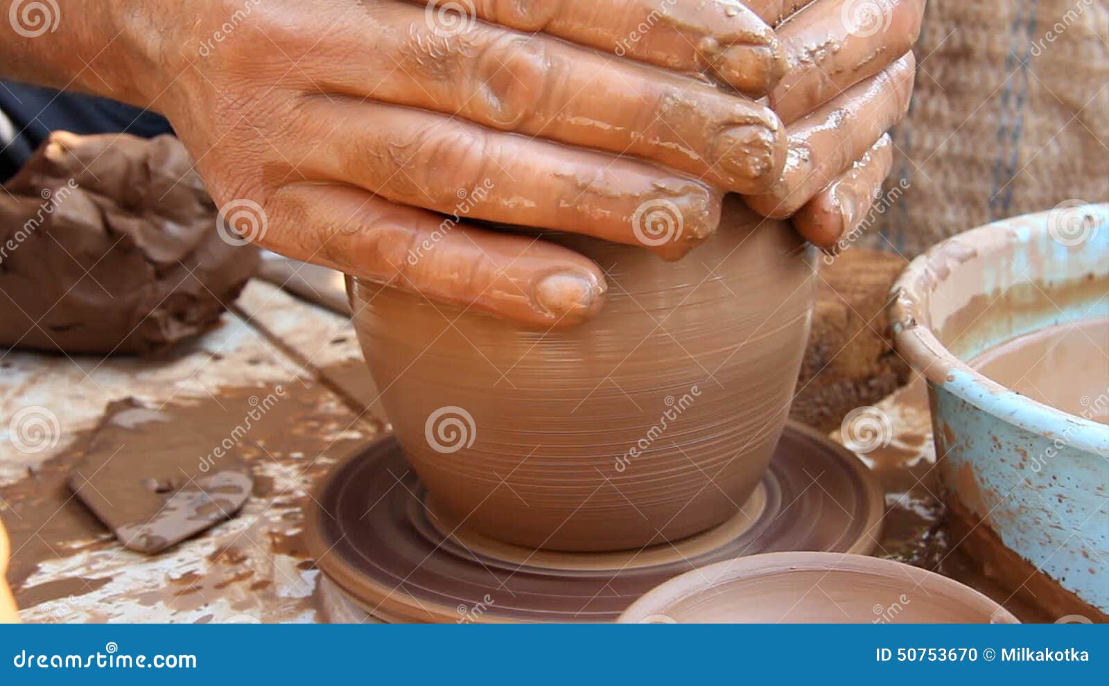 Pottery. the Manufacturing Process of Clay Ware Stock Footage - Video ...