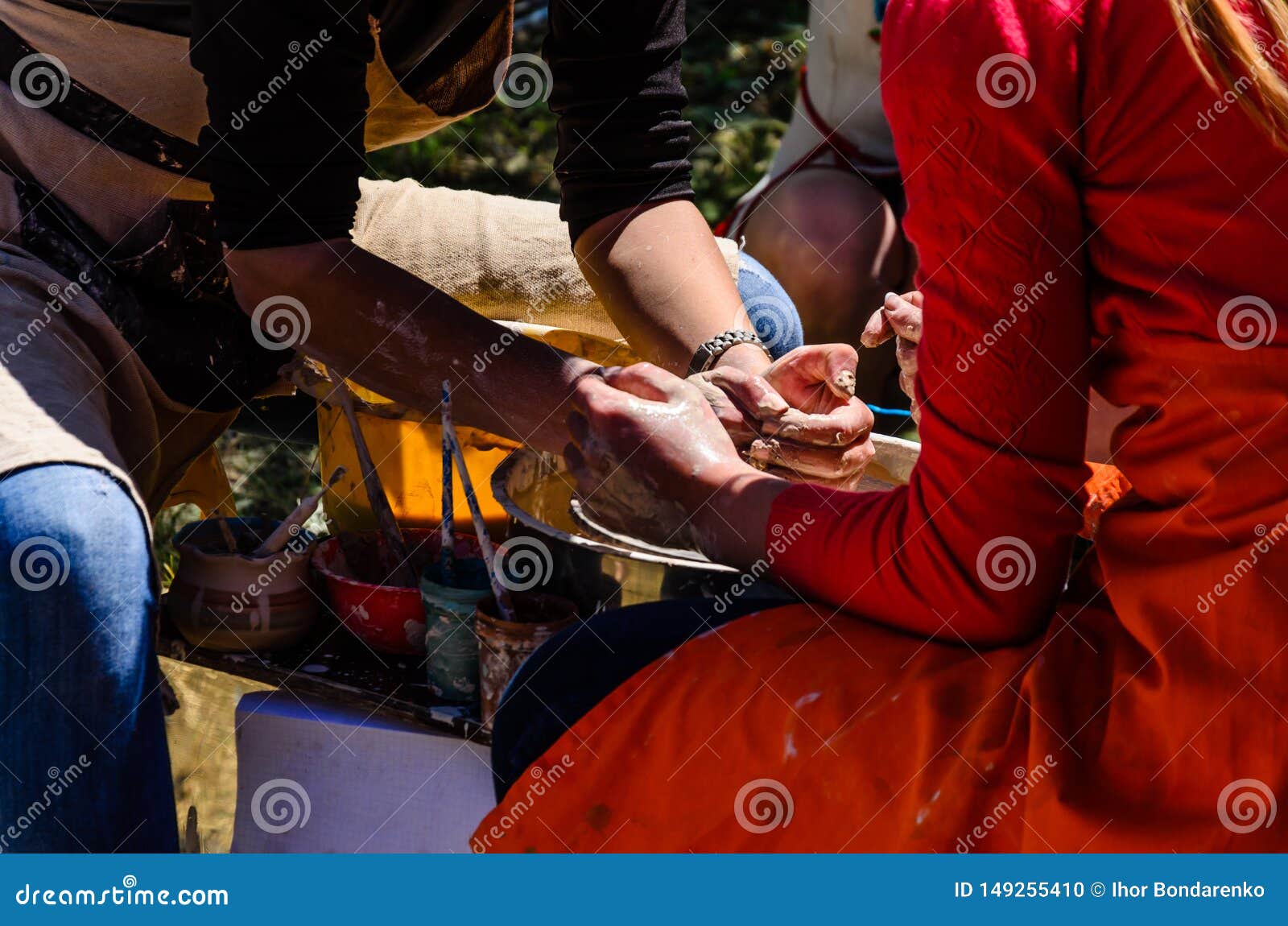 Pottery Master Class on Street Fair Stock Photo - Image of ceramic ...
